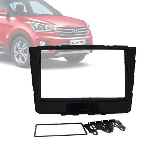 Moldura Painel 2Din Hyundai Creta Black Piano Fiamon Moldura De