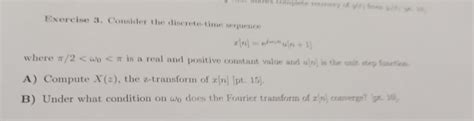 solved exercise 3 consider the discrete time sequence where