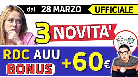 UFFICIALE 60 BONUS APRILE ASSEGNO UNICO RDC INPS In PAGAMENTO Con