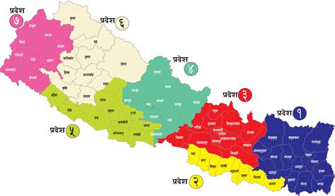 Nepal District Map With Province