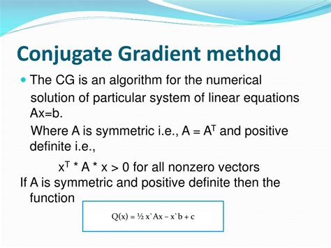 ppt conjugate gradient method powerpoint presentation free download id 2786315