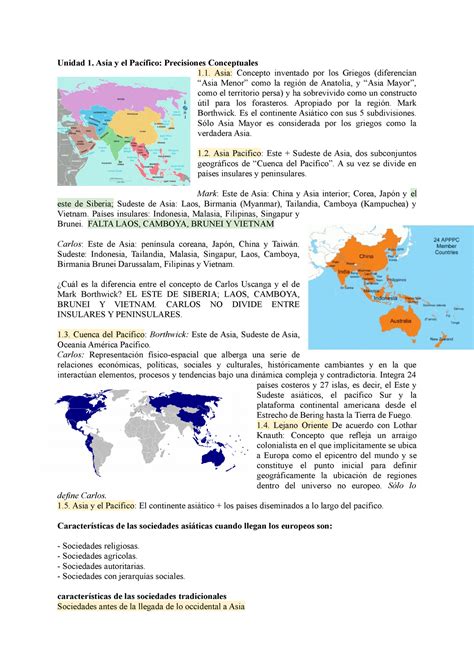 Asia Unidad Asia Y El Pac Fico Precisiones Conceptuales Asia