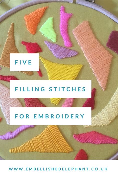 Five Filling Stitches For Embroidery Embroidery Techniques Diy