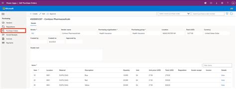 Use The SAP Purchase Order Management App Power Platform Microsoft