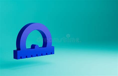 Rejilla De Protractor Azul Para Medir Grados Icono Aislado En Fondo