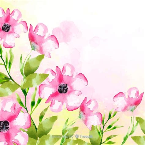 Aquarela floral fundo espaço de cópia Vetor Grátis