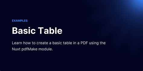 Basic Table Nuxt PDFMake