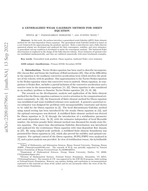 a generalized weak galerkin method for oseen equation deepai