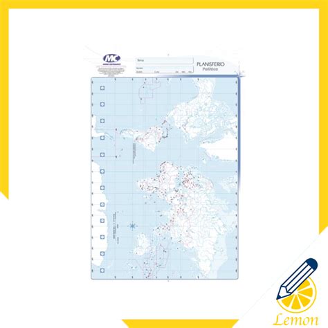 Mapa Nº6 Rivadavia Planisferio División Físico Político Librería Lemon