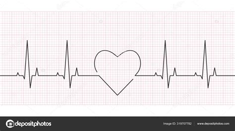 Linha Batimento Cardíaco Frequência Cardíaca Cardiograma Conceito Ecg
