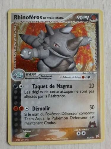 CARTE POKEMON Rhinoferos Holo 11 95 Ex Team Magma Vs Team Aqua EUR