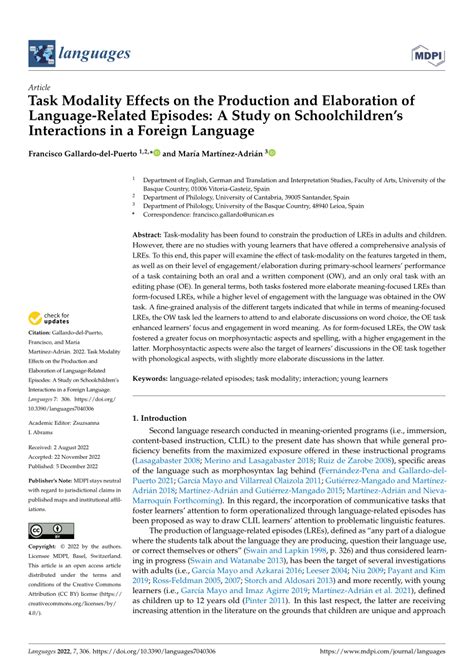 pdf task modality effects on the production and elaboration of language related episodes a