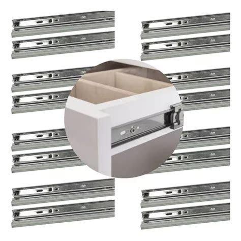 Trilho Para Gaveta De Correr 10 Pares Corrediça 35mm Armario Frete grátis