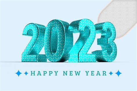 투명 배경에 2023 황금 장식 휴일 프리미엄 PSD 파일