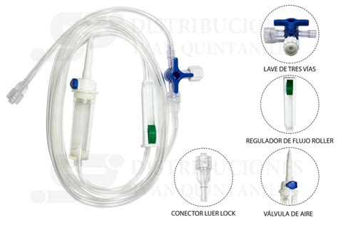 Equipo de venoclisis con llave de 3 vías Suministros y Distribuciones