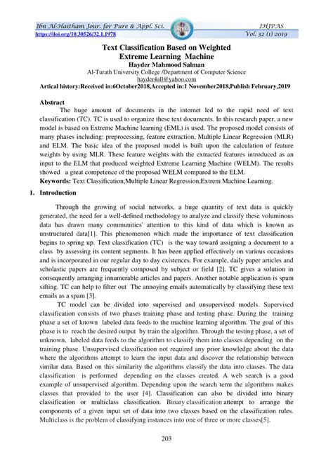 pdf text classification based on weighted extreme learning machine