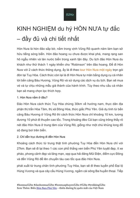 PPT Cam Nang Du Lich Dao Hon Nua Phu Yen Cung 52hz PowerPoint