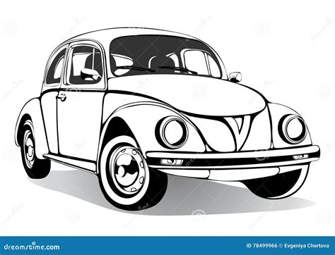 Esbo O Do Carro Do Vintage Livro Para Colorir Desenho Preto E Branco