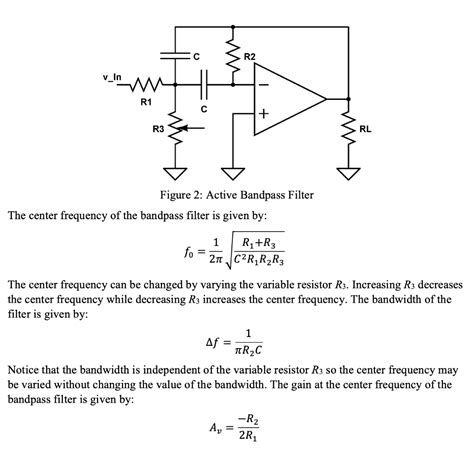 Design An Active Bandpass Filter With A Center Chegg
