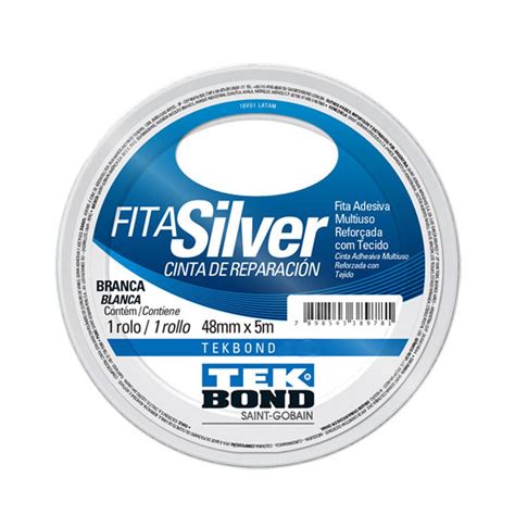 Fita Silver Tape Branca Multiuso Reforçada 48mm 5Mts TekBond Shopee