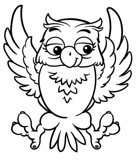 Owl Cartoon Coloring Pages