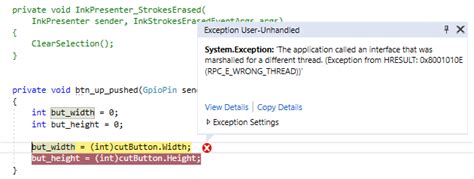 Uwp Thread Error Windows10 IoT Core Stack Overflow