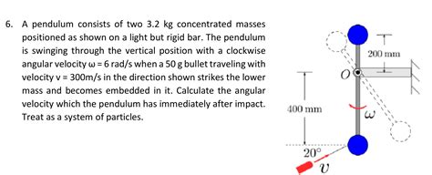 Solved 6 A Pendulum Consists Of Two 3 2 Kg Concentrated Chegg