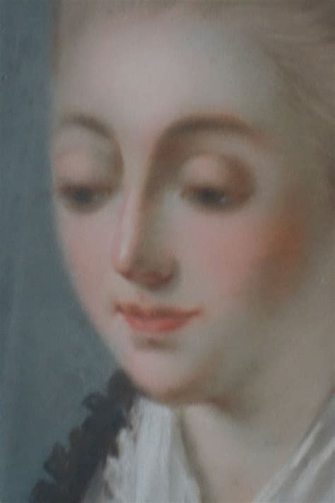 Proantic Portrait d Une Jeune Fille Timide Pastel époque Louis XVI