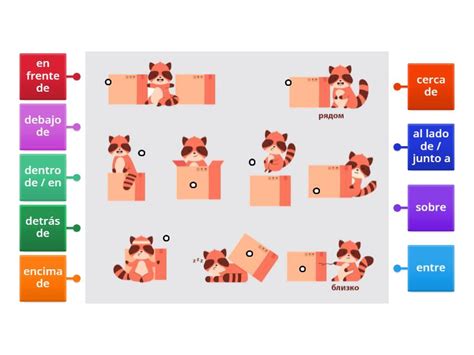 Los Preposiciones De Lugar Labelled Diagram
