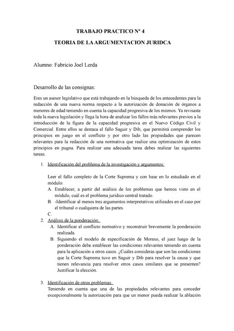 Trabajo practico 4 TAJ tp aprobado TRABAJO PRACTICO Nº 4 TEORIA DE
