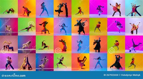 Collage Combinación De Estilos De Baile Moderno Y Clásico Gente