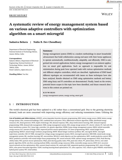 pdf a systematic review of energy management system based on various adaptive controllers with