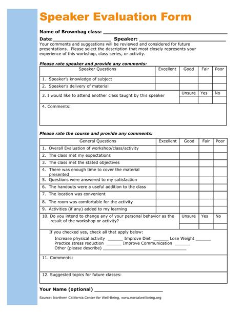 Conference Evaluation Form Template Free SampleTemplates