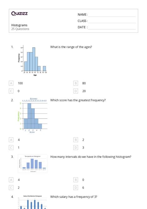 Histograms Worksheets For Grade On Quizizz Free Printable
