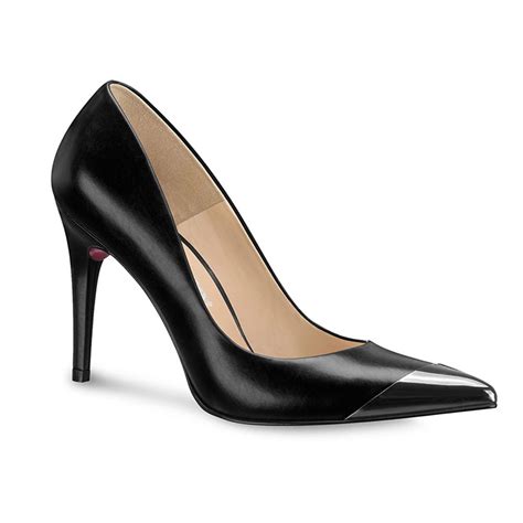 Zapatillas de Tacón Stiletto Punta Metálica Negro Andrea