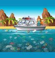 Water Pollution Poster With Trash In Ocean Vector Image