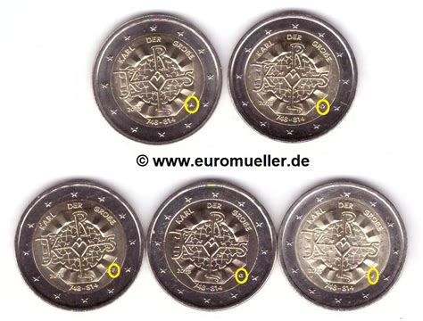 euromueller de 5x 2 Euro Sondermünze Deutschland 2023 Karl der
