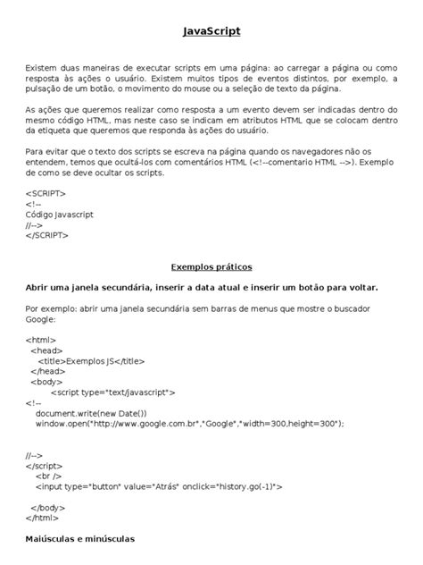 apostila javascript pdf script java html