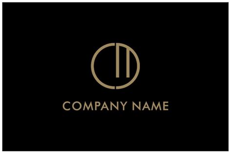 Letra de iniciales del monograma dorado cm cm o mc inspiración de