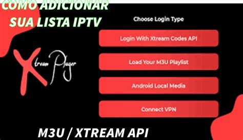 xtream player como adicionar lista sua iptv