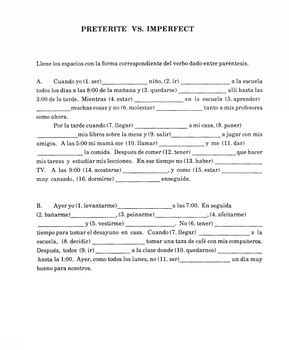 El Imperfecto Worksheet Answers Chart Sheet Gallery