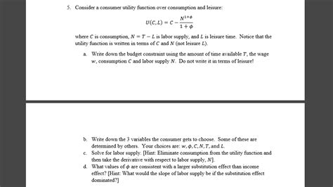 solved consider a consumer utility function over consumption
