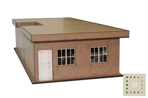 Maquete de casa térrea em MDF 3mm Modalmaquetes
