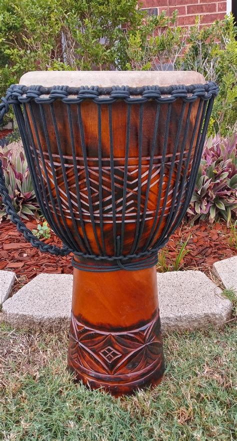 Large Djembe Handmade Tall Deep Carved Djembe Hand Drum M Free