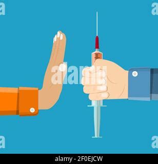 Stop Drugs Concept Drug Dealer Hand Offers The Drug In The Syringe