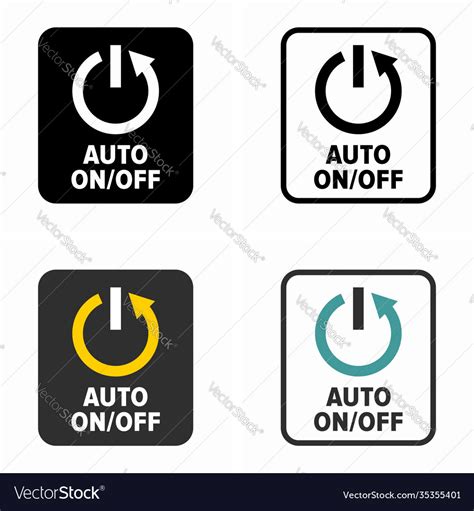 Auto On Off Switch Button Symbol Royalty Free Vector Image