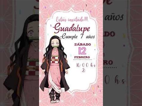 INVITACION NEZUKO Demon Slayer Tarjetas invitacion cumpleaños