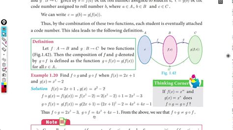 relation and functions composition of functions 1 5 part 9 10std youtube