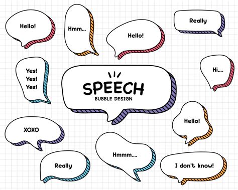 Set Hand Drawn Speech Bubbles Empty Text Box Different Shapes Balloons