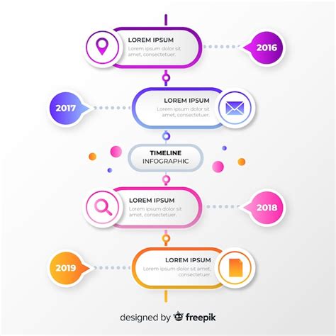 Diseño plano de plantilla de línea de tiempo de infografía Vector Gratis